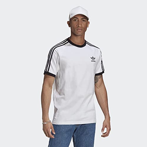 adidas Originals Men's Adicolor 3-stripes Tee, White/Black, Large
