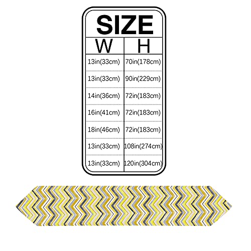 Big buy store Table Runner Geometric Chevron Zig Zag Stripe Cotton Line Table Covers for Dinner Kitchen Wedding Indoor and Outdoor Parties Nordic Design Yellow Table Setting Decor -13 x 36 inch