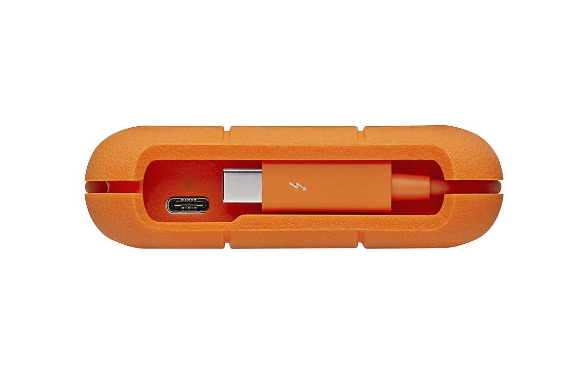 LaCie 2TB Rugged Thunderbolt USB-C External Hard Drive, Orange