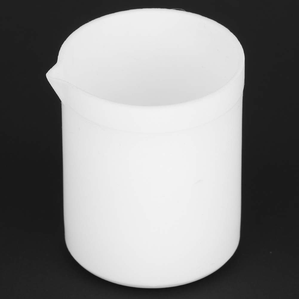 Beaker, PTFE Beaker Acid and Alkali Resistant PTFE Beakers High Lubrication White Measuring Cup for Lab(50ml)