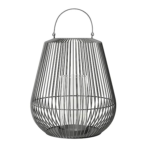 blomus NIDEA Decorative Lantern 18" x 21", Mourning Dove (Lt. Brown/Grey)