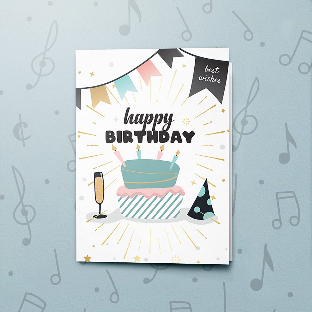 BIGDAWGS Happy Birthday Card With Cake | Gift Card Holder Greeting Card, First Birthday Card, Cute Bday Card, Foil & Varnish Finish, Card With Gift Insert 10806