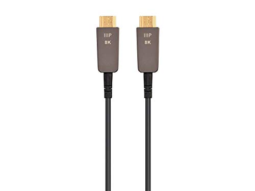 Monoprice Ultra High Speed HDMI Cable - 20 Feet - Black, 8K@120Hz, Dynamic HDR, 48Gbps, Fiber Optic, Earc, AOC, Ycbcr 4: - Slimrun AV Series