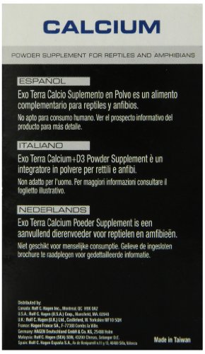 Exo Terra Calcium Powder Supplement for Reptiles and Amphibians, 3.2 Oz., PT 1851