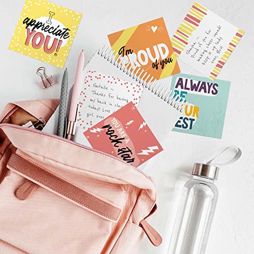 Funny Teen Lunch Box Notes / 3.5" x 3.5" Double Sided Motivatational and Silly Mini Cards / 60 Tween Backpack Notecards/Made in The USA