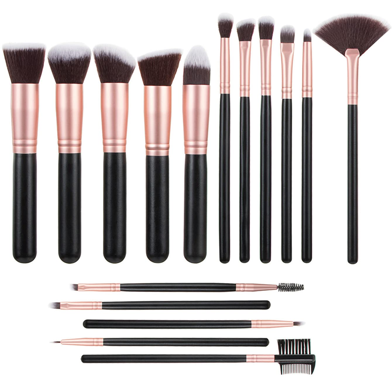 Akstore Makeup Brushes 16 Pcs Makeup Brush Set Travel makeup brush set (Rose Gold)