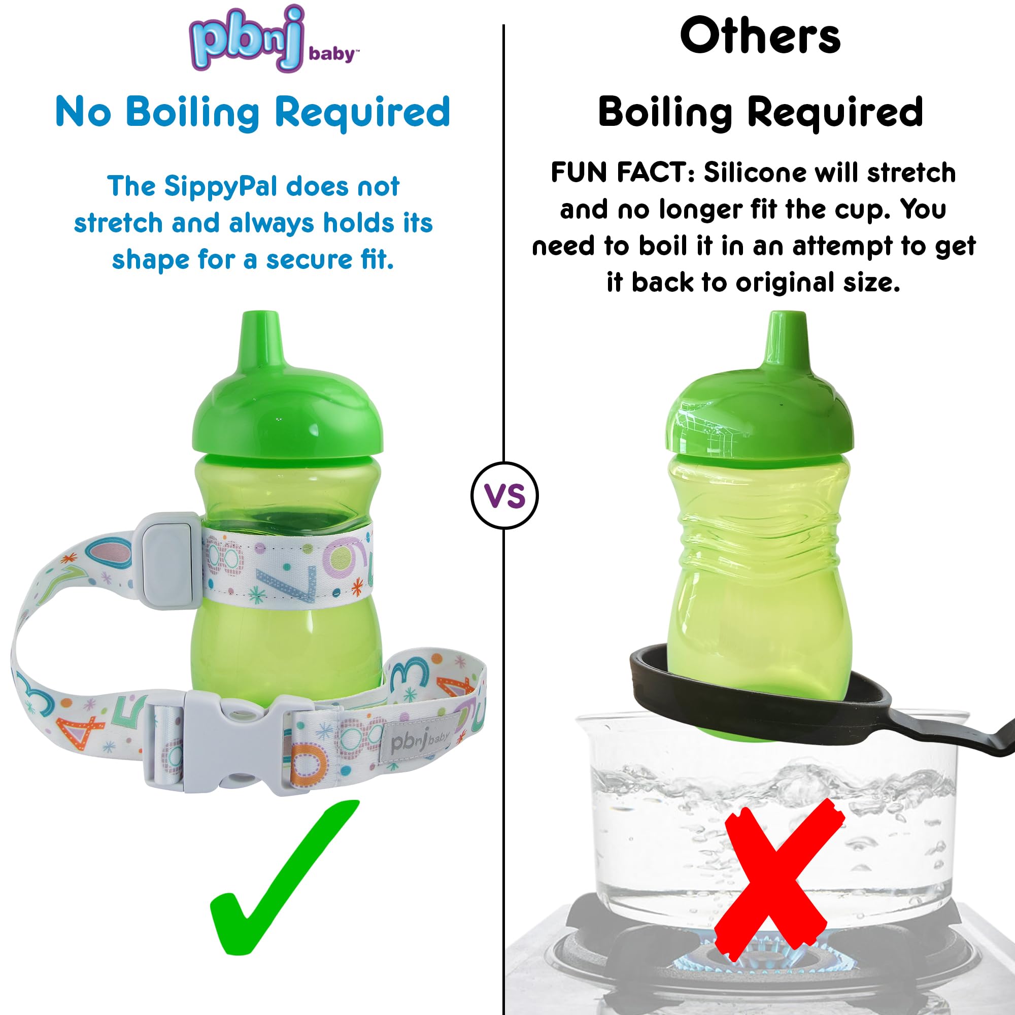 PBnJ Baby SippyPal Sippy Cup Strap Holder Leash Tether (1 Gray Chevron)
