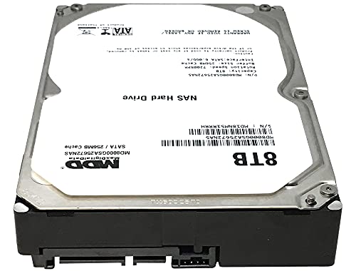 MaxDigitalData 8TB 7200 RPM 256MB Cache SATA 6.0Gb/s 3.5" Internal Hard Drive for NAS Network Storage (MD8000GSA25672NAS) - 3 Years Warranty
