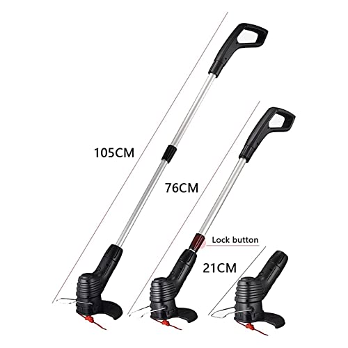 Cordless Lawn Mower 2000mAh Electric Lawn Mower Cordless Grass Hedge Trimmer Adjustable Handheld Mowing Machine Garden Power Tool with 18650 Battery