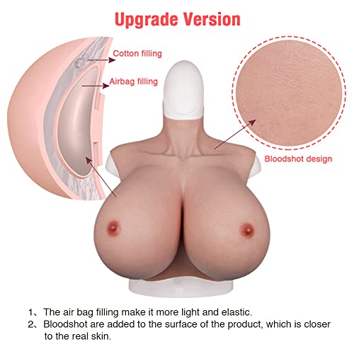 EQAIWUJIE Huge Z Cup Silicone Breastplate For Crossdresser Drag Queen cosplay (Ivory, Z Cup)