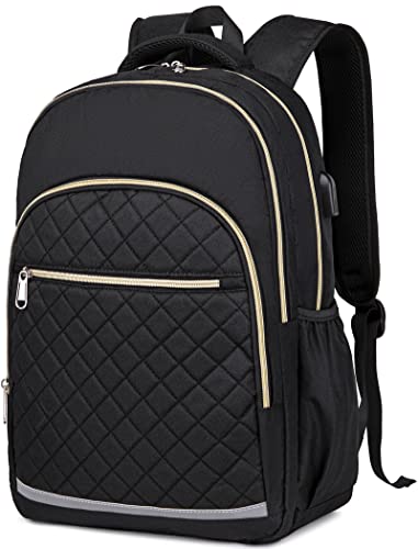 Bluboon Backpack for Women 15.6 Inch Laptop Bookbag College School Backpack Girls Schoolbag Compartment Daypack for Business Travel with USB Charging Port and Headphone Interface