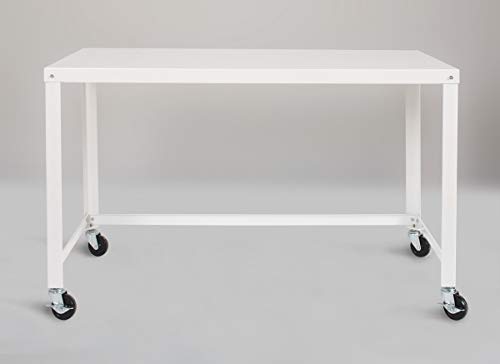 Office Dimensions 21647 White RTA 48" Wide Mobile Metal Desk Workstation Home Office Collection