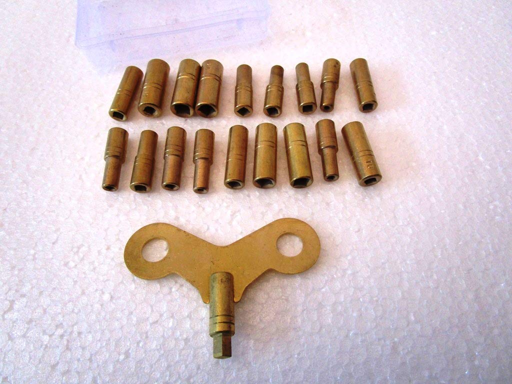 Brass Blessing : Clock Winding Key - 18 Brass (Even and Odd) Antique and Grandfather Key (Even & Odd) (5020)