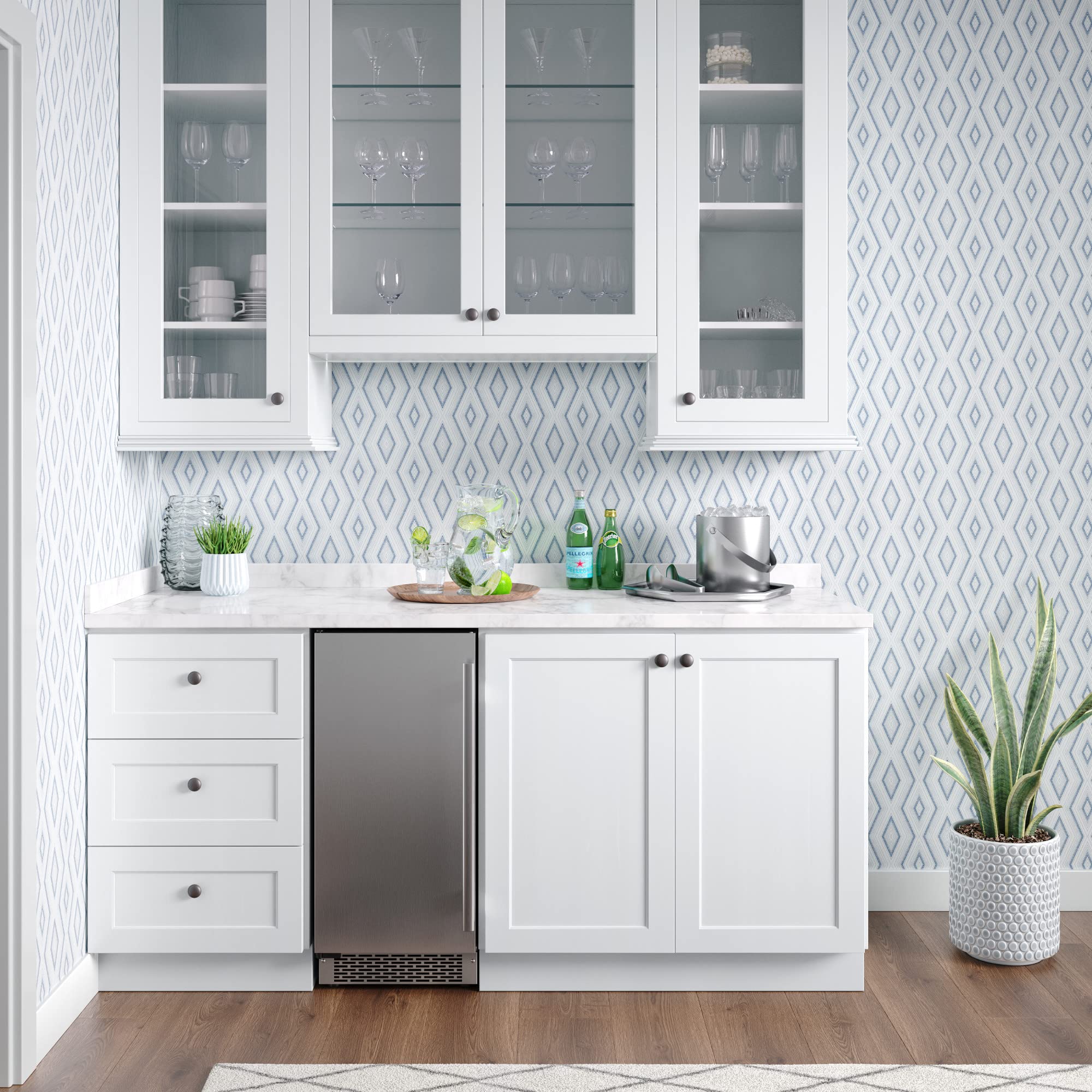 Avallon AIMG151GSSILH 15 Inch Wide 26 Lbs. Built-In/Free Standing Ice Maker with 56 Lbs. Daily Ice Production and Wash Mode