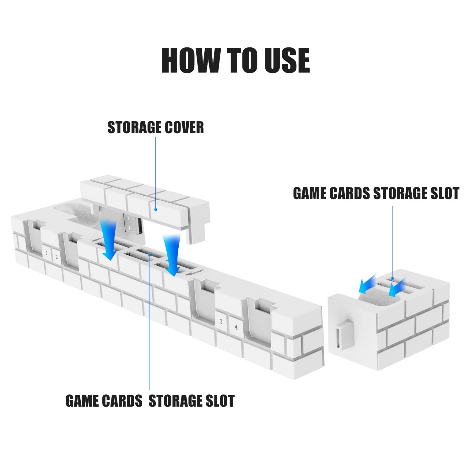 IQIKU Joy Con Charging Dock for Switch/Switch OLED, JoyCon Charger, Switch Controller Charger Available to Charge 1-6pcs Joycons&Holder of 8 Game Cards