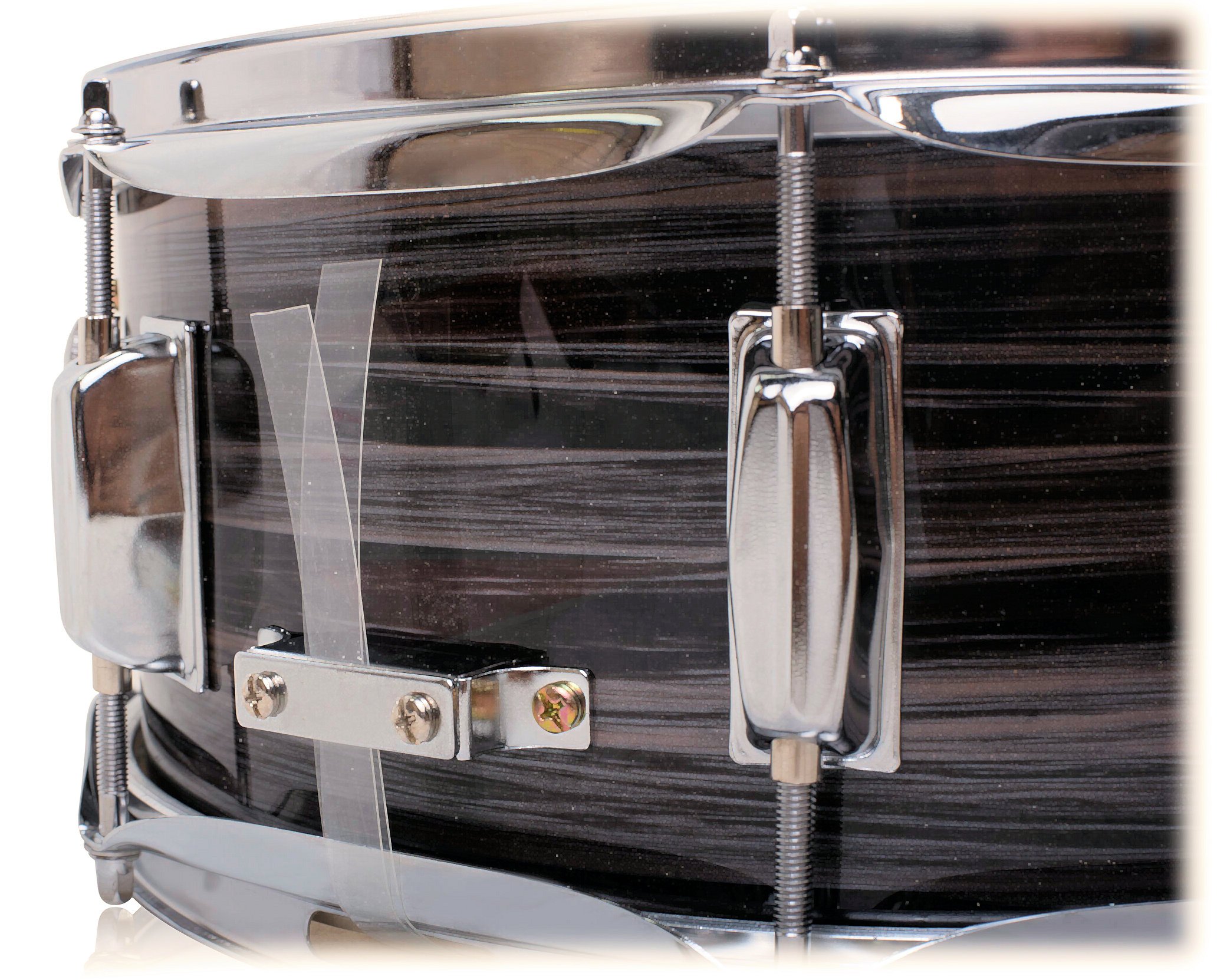 Deluxe Snare Drum by GRIFFIN | 14" x 5.5" Poplar Wood Shell with Zebra PVC Glossy Finish | Percussion Musical Instrument with Drummers Key for Students & Professionals | 8 Tuning Lugs & Snare Strainer