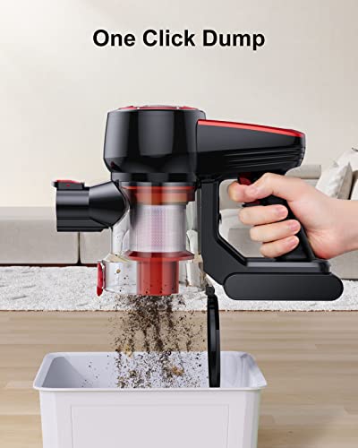 Cordless Vacuum Cleaner, WLUPLE Stick Vacuum Cleaner with 30KPA Powerful Suction, 400W Lightweight Handheld Vacuum with LED Display for Hardwood Floor Carpet Pet Car Cleaning (Hero 8)