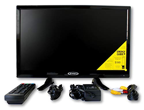 Jensen JTV1917DVDC 19 Inch RV LCD LED TV with Build-In DVD Player, High Performance Wide 16:9 LCD Panel, Resolution 1366 x 768, Integrated HDTV (ATSC) Tuner, HDTV Ready (1080p, 720p, 480p), 12V DC