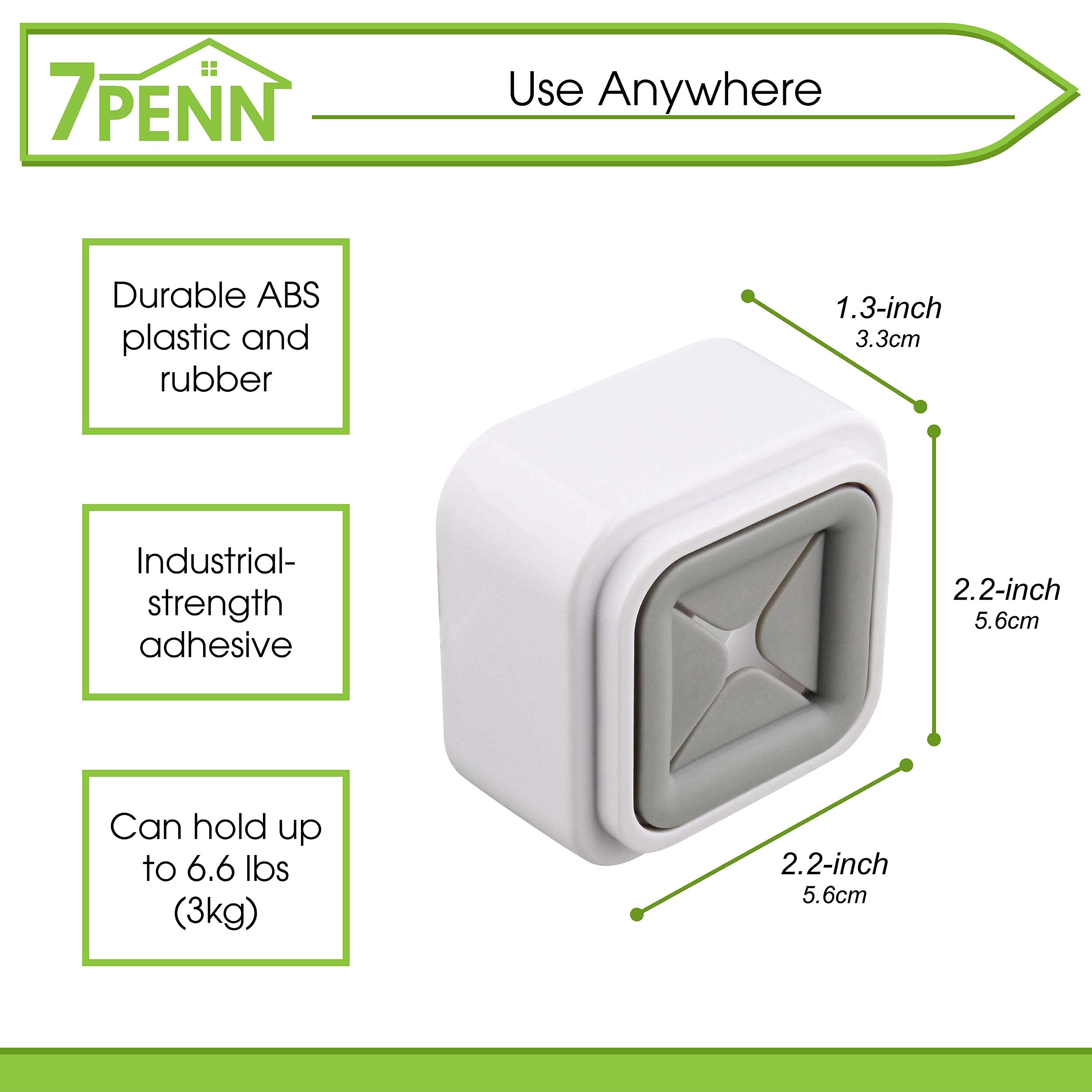 7Penn Bathroom Hand Towel Holder Clip - 3pk Kitchen Towel Push Holder Adhesive Rag Hanger Towel Pinch Holder