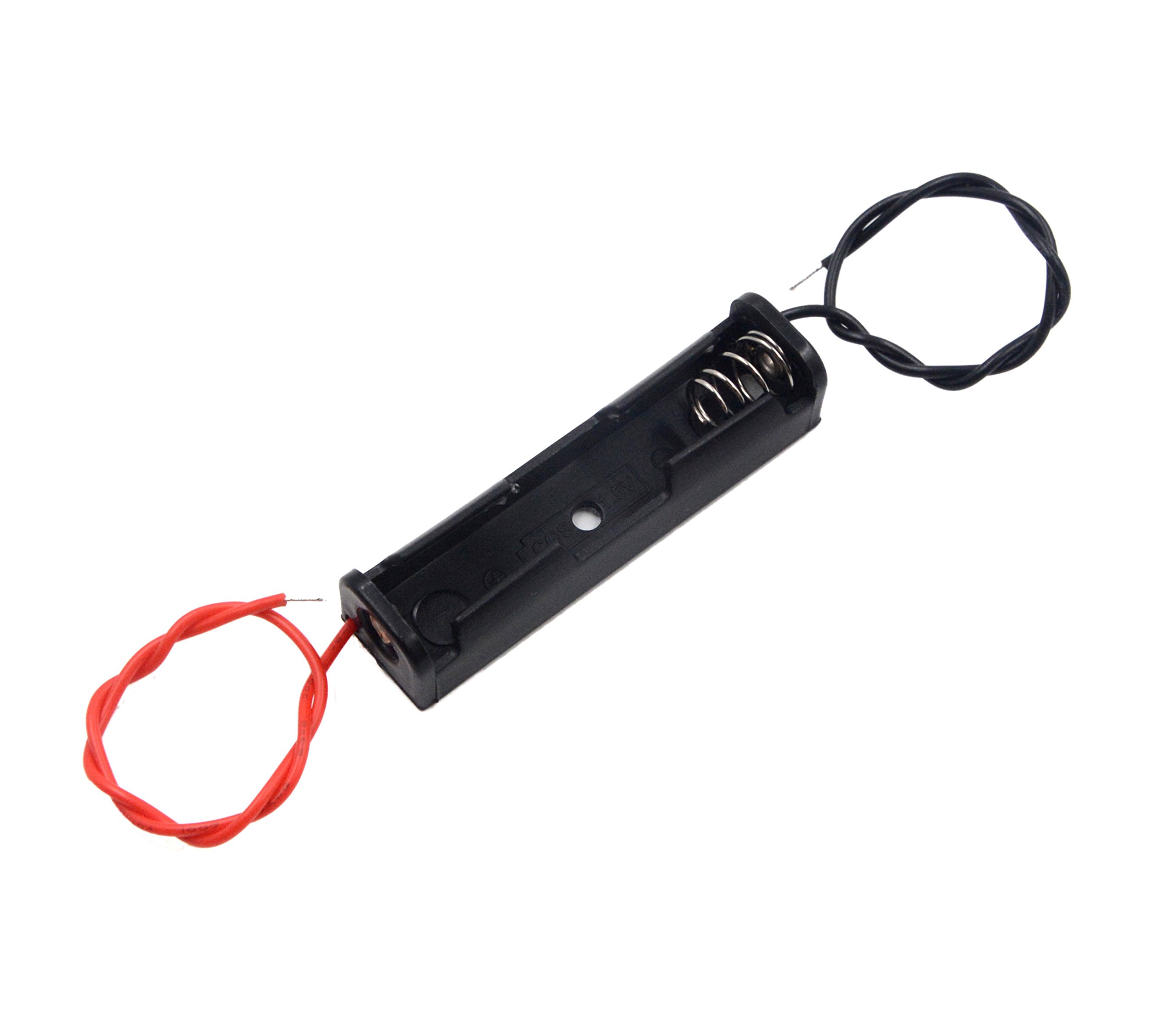 LAMPVPATH (Pack of 12) Single AAA Battery Holder, 1 X 1.5V AAA Battery Holder, AAA Battery Holder with Leads Wires
