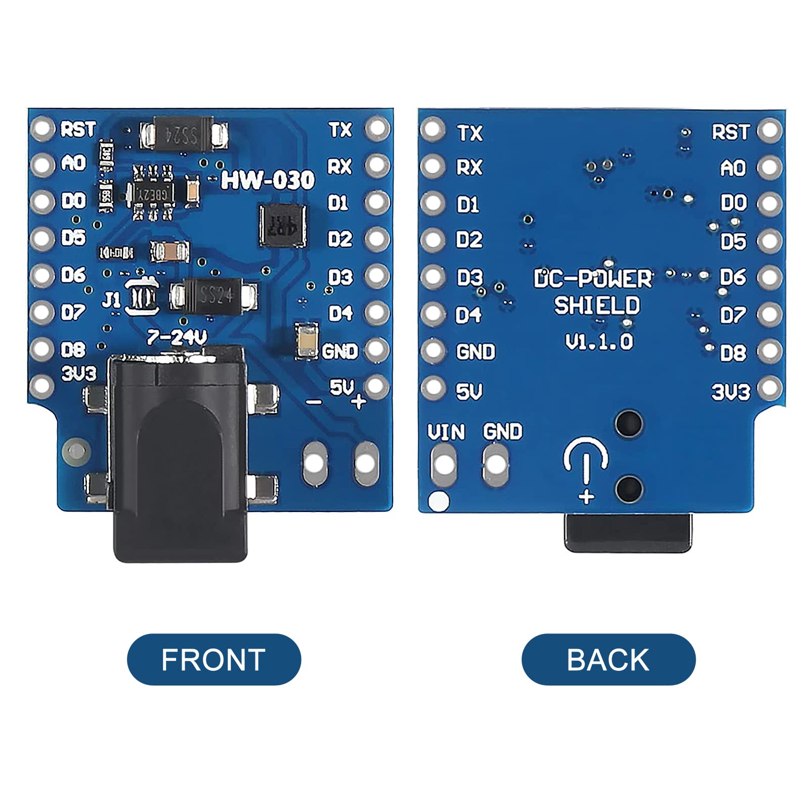 ALMOCN 10pcs DC Power Shield V1.1.0 for wemos D1 Mini Development Board DC Power Supply Screen Module