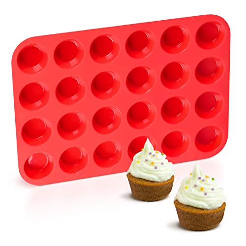 CAKETIME 24 Cups Mini Muffin Pan, 7 Cups Round Regular Muffin Pan for Air Fryer, Oven, Microwave
