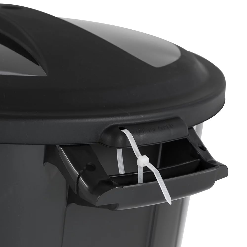 banshao 20 Gallon Heavy Duty Plastic Garbage Can, Included Lid, Black