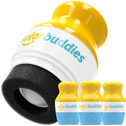 Solar Buddies Sunscreen Applicator - Pink & Green Duo - BPA-Free Refillable Roll on Sponge Sunscreen, Suncream & Lotion Applicator For Kids,Adults & Families - Holds 3.4fl oz, Perfect Size for Travel