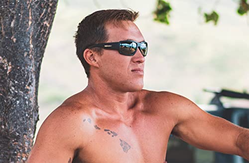 BOOGIE Bomb BG103 Floating Safety Sunglasses: Matte Black frame, Smoke PC Safety lens, Non-Slip Gray foam lining, ANSI Z87+ Compliant, UVA/UVB, Safe for Rugged Activity, Wet Conditions.