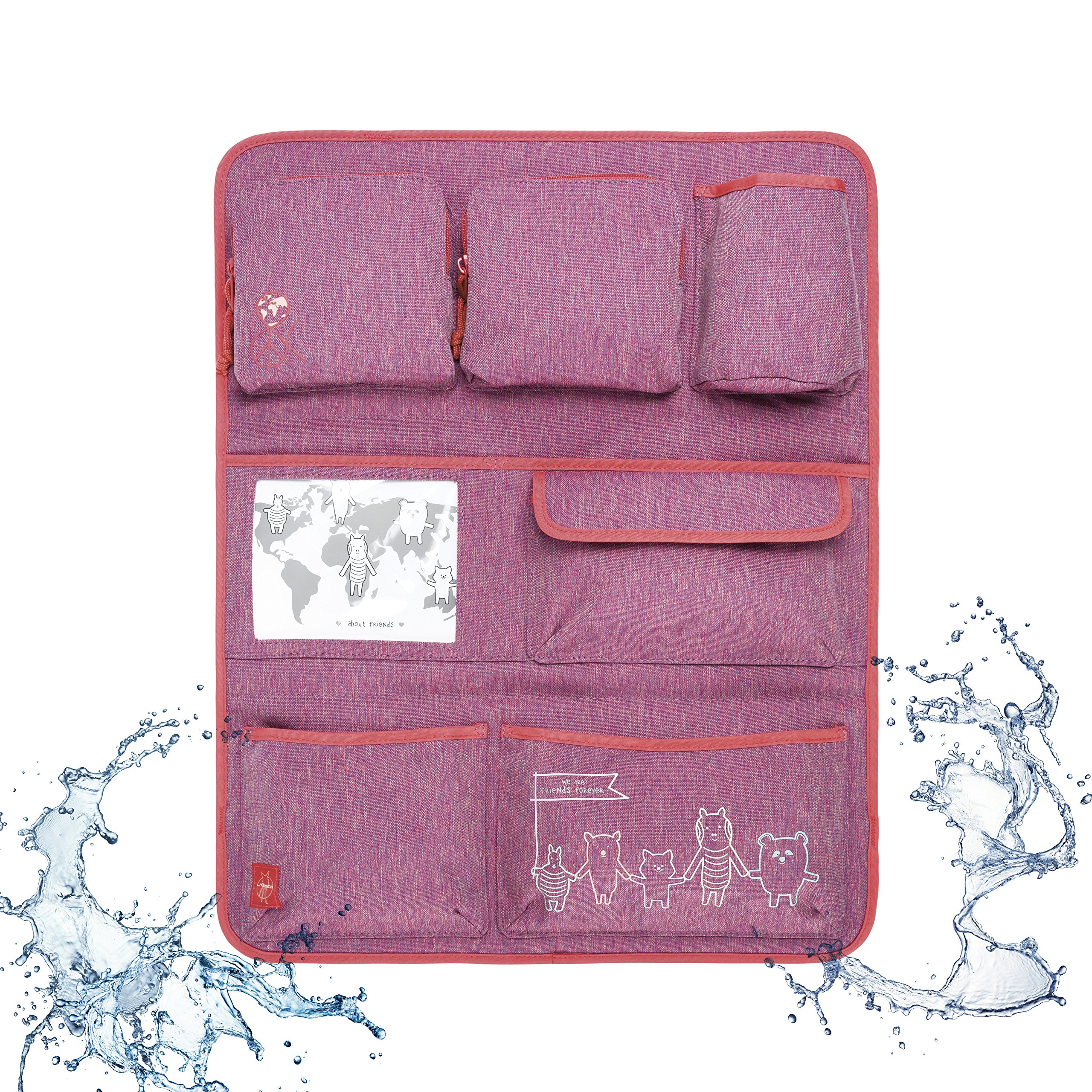 Lassig Kids Car Organizer Wrap-to-Go About Friends Melange, Pink