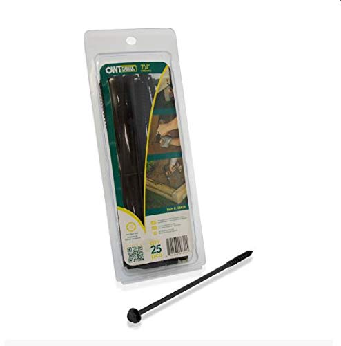 Ozco Building Products 56629 1/4-inch by 7 1/2-inch OWT Timber Screws (25 per Pack) , Black