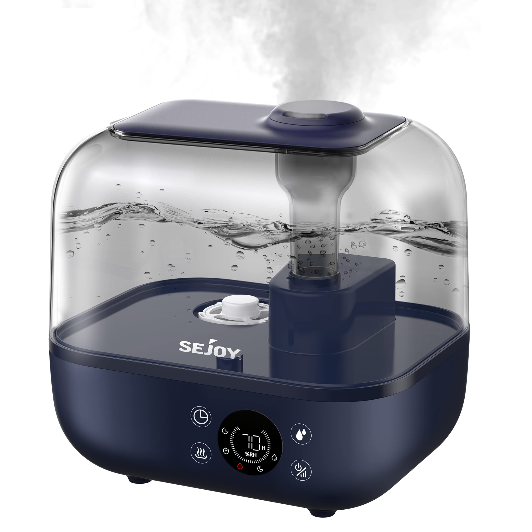 Sejoy Humidifiers for Bedroom Large Room 5L Quiet Ultrasonic Warm & Cool Mist Humidifier, Auto-Shut Off, Humidifiers for Babies Nursery Bedroom Whole House Office Plants, Navy Blue