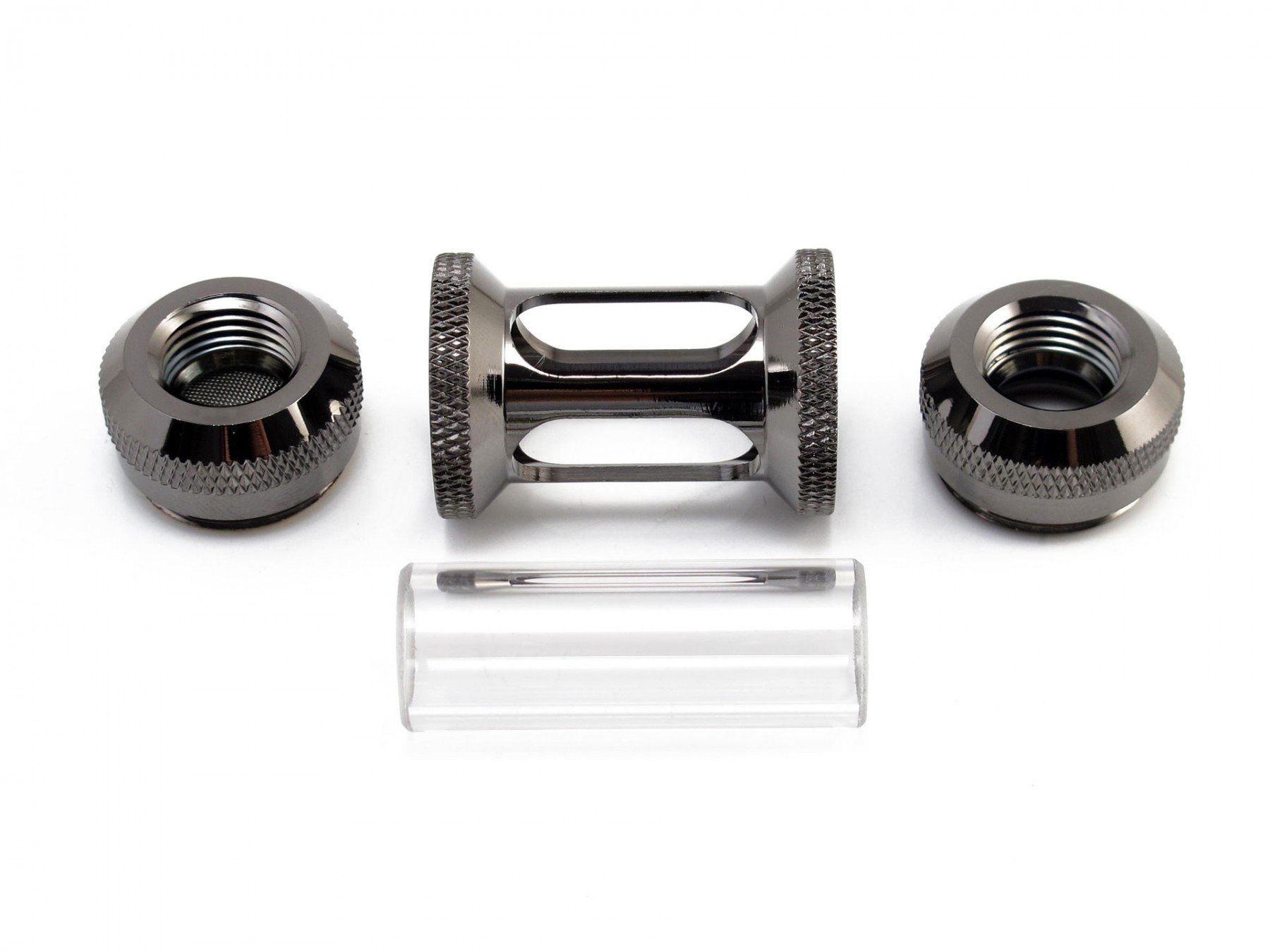 XSPC G1/4" Inline Filter, Black Chrome