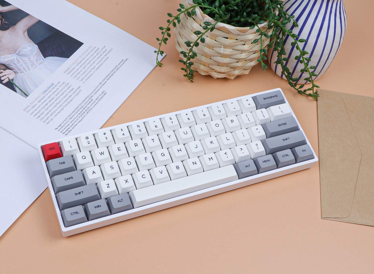 EPOMAKER SK61S 61 Keys Bluetooth 5.1 Hot Swappable Mechanical Keyboard with RGB Backlit, NKRO, Water-Resistant, Type-C Cable for Win/Mac/Gaming (Gateron Optical Blue, Grey)