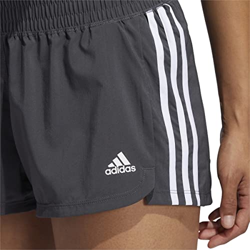 adidas Women's Pacer 3-Stripes Woven Shorts, Grey Six/Black, Large