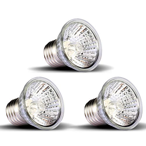 OMAYKEY 3-Pack 75W UVA + UVB Full Spectrum Sun Lamp Sunbathe Heat Lamp/Bulb/Light for Lizard Reptiles and Amphibians