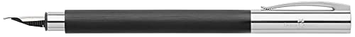 Faber-Castell Ambition 148140 Fountain Pen High-Grade Resin Nib Size M Barrel Colour Black/Silver