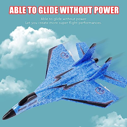 Bylesary Rc Airplane 2.4ghz Adults Kids with Controller Airliner Toy, with Light Foam Emulate Model Fighter, Easy Flying Anti-Crash Remote Control Aircraft Toys