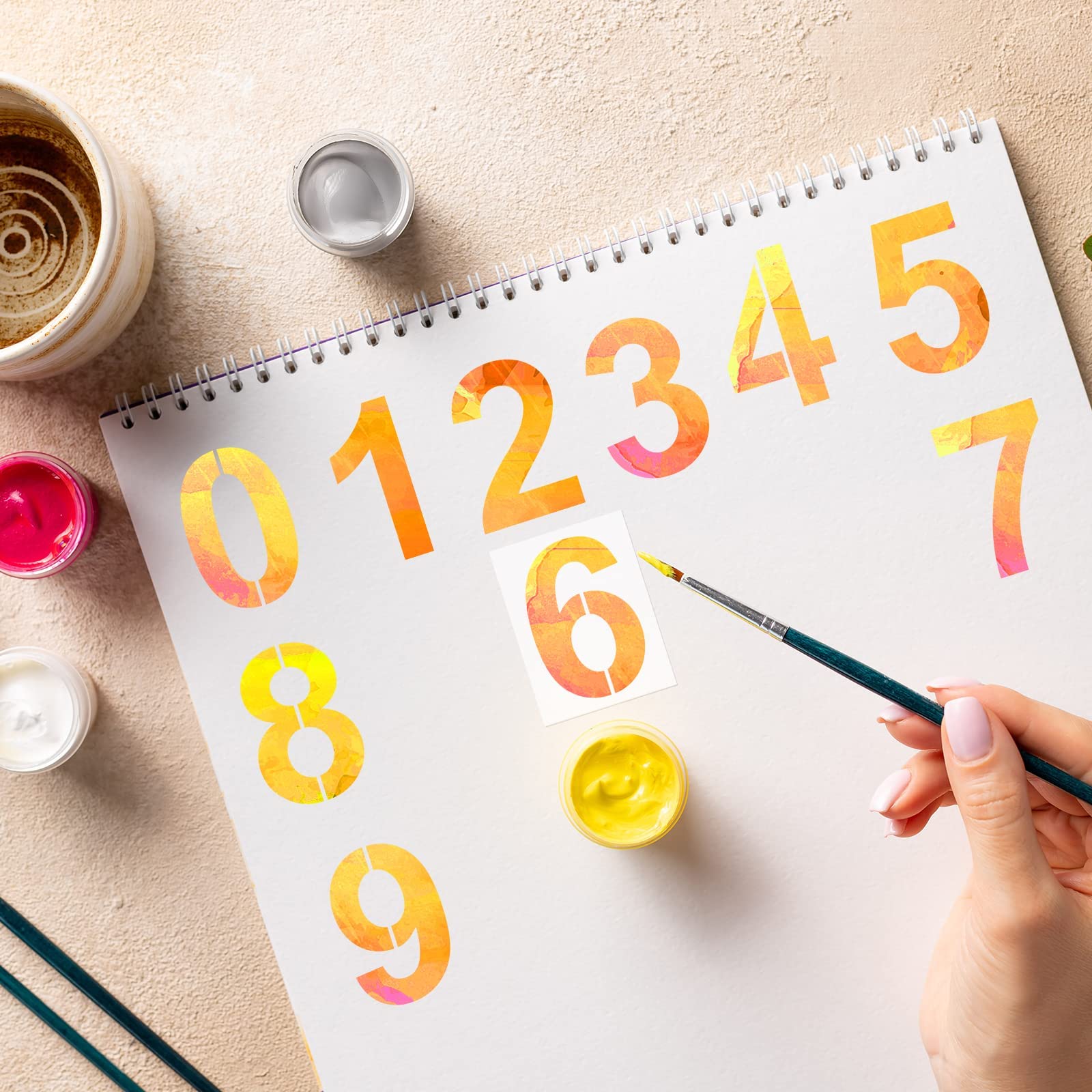 8 inch Number Stencils Set 0-9 Address Number Stencil Templates Reusable Plastic Number Stencils for Cake Stencil Number Painting Stencils Templates
