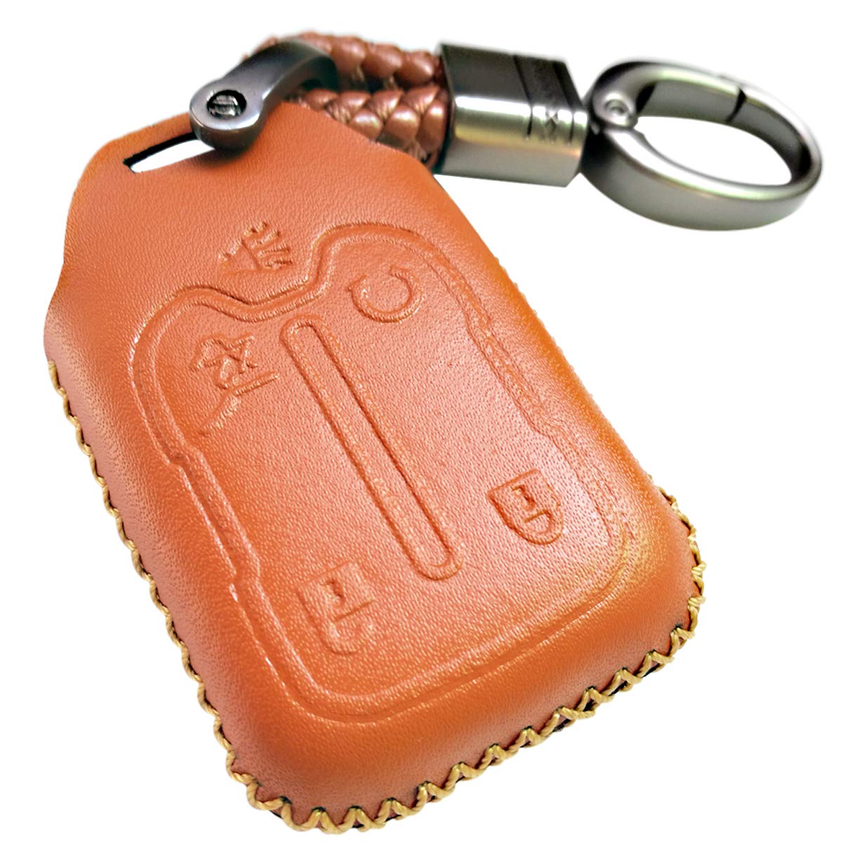 Alegender 5Btn Leather Cover Case Fob Holder Bag Remote Keyless Jacket for GMC Acadia Terrain Yukon Chevy Suburban Tahoe HYQ1AA 13584502 1551A-AA Brown
