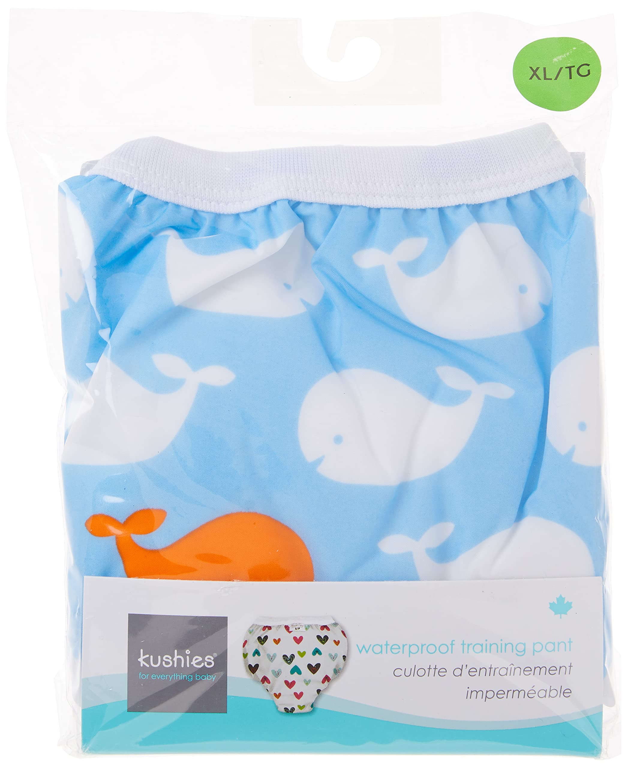 Kushies Baby Waterproof Training Pant, Blue, 38-44 Pounds, Whales, X-Large