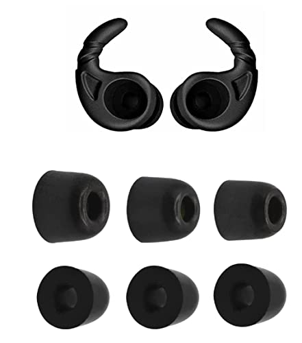 Ear Tips Replacement for Sony WF-1000XM4/WF-1000XM3/WF-C500,JNSA Earhook Replacement Memory Foam Earbuds Tips Compatible with Sony WF-XB700 WF-SP800N WF WI XBA Etc. LMS+Hook Tips 4 Pairs Black