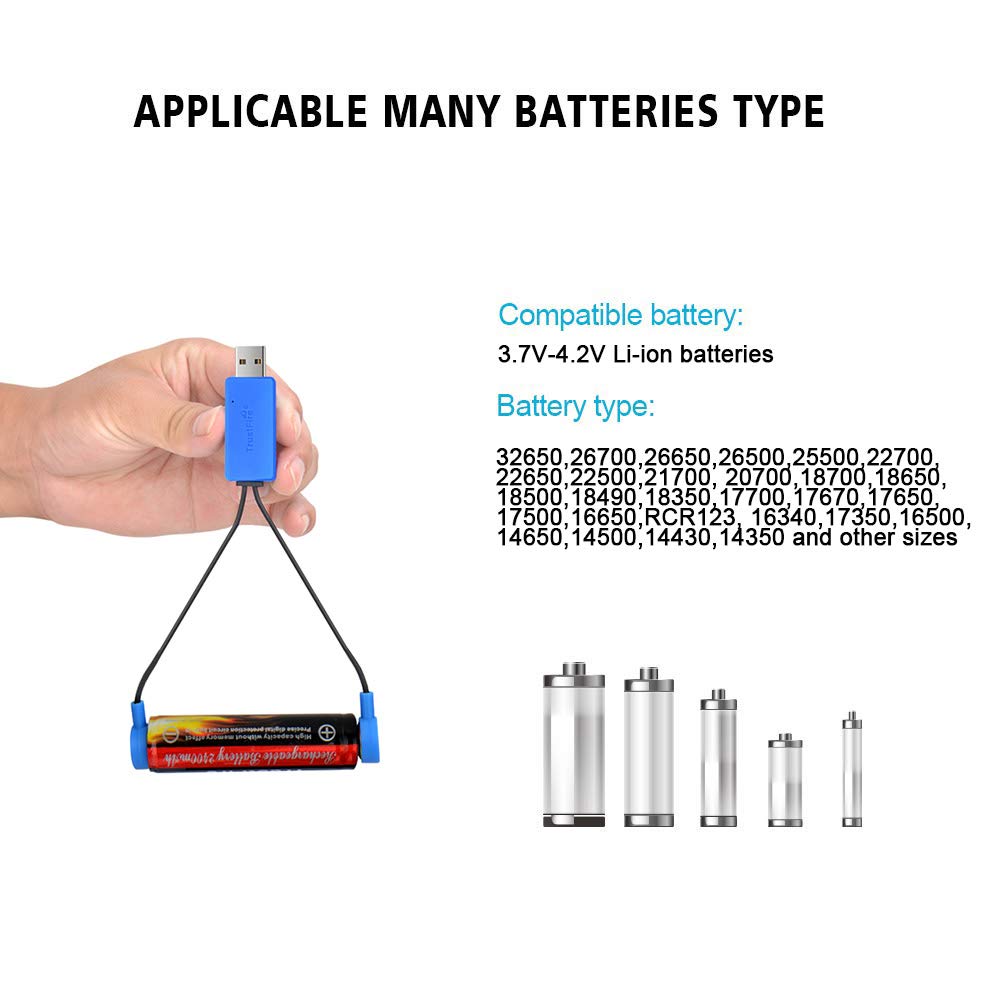 TrustFire UC10 Universal USB Battery Charger Batteries Magnetic Charger for Rechargeable Lithium-ion Batteries 32650 14500 16340 26650 18650
