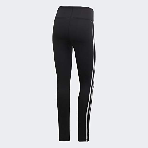 adidas womens Designed 2 Move 3-Stripes High-Rise Long Tights Legacy Blue/Signal Pink Large
