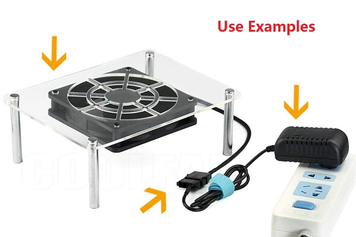 NOYITO DC 12V 2A Fan Power Adapter Fan External Power Supply Suitable for D-Port 3-Pin 4-Pin Male Female Connector Cooling Fans
