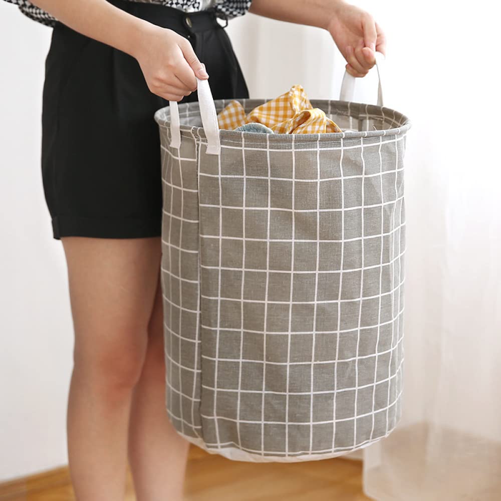 VHODFDIF Simple Dirty Laundry Basket Cotton and Linen Foldable Round Storage Bucket Clothing Large-Capacity Storage Home