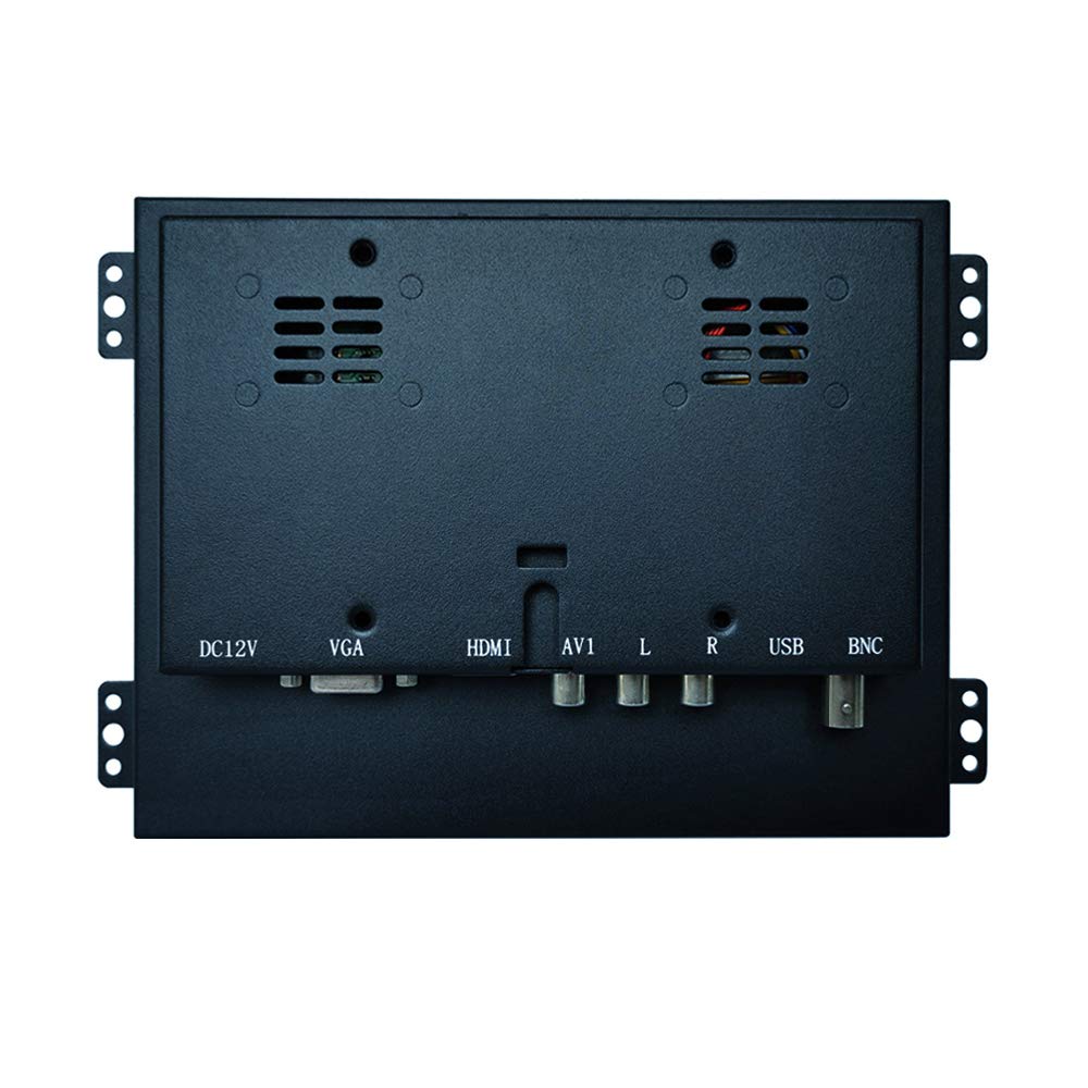 iChawk 8'' inch PC Monitor 1024x768 4:3 Fullview IPS LCD Screen Power On Boot Metal Shell Embedded Open Frame Industrial Display with Quick Easy Installation, Built-in Speaker, BNC HDMI-in K080MN-ZY2