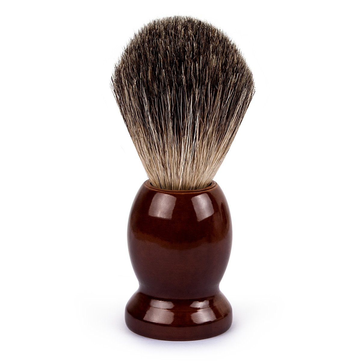 QSHAVE 100% Best Original Pure Badger Hair Shaving Brush Handmade. Real Wood Base. Perfect for Wet Shave, Safety Razor, Double Edge Razor