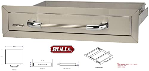 AMS Bull Grill 30" Angus BBQ Grill with Bull Single Side Burner, 30'' Door/Drawer Combo, Single Drawer, Sink and Cover… (Liquid Propane) FREE Bio-Ethanol Table-top Fire pit