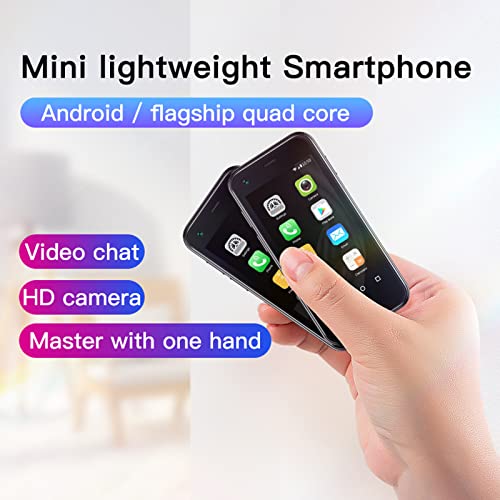 Etigood Mini Smartphone Unlocked 1GB RAM 8GB ROM Small Cell Phones, 2.5'' Touch Screen Quad Core Android Tiny Phone/MTK6580/3G Dual SIM/HD Camera/Slim Body Mobile Phone(Black)
